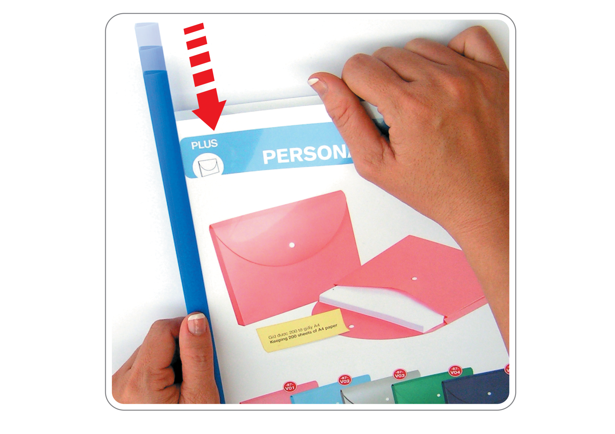 File rút gáy Plus A4S-30 Blue 93-336 - AsKul